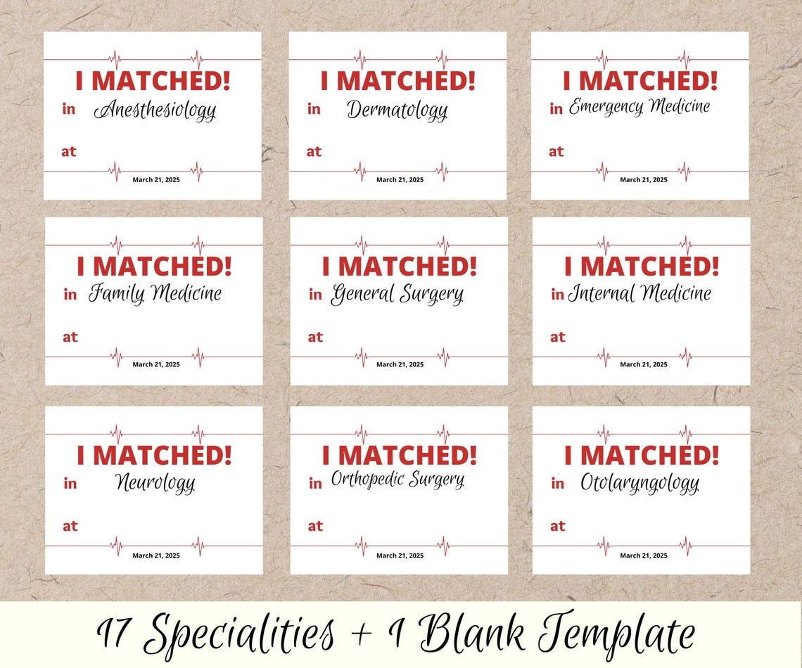 Residency Match Day 2025 Sign "i Matched!" (printable/digital Download ...