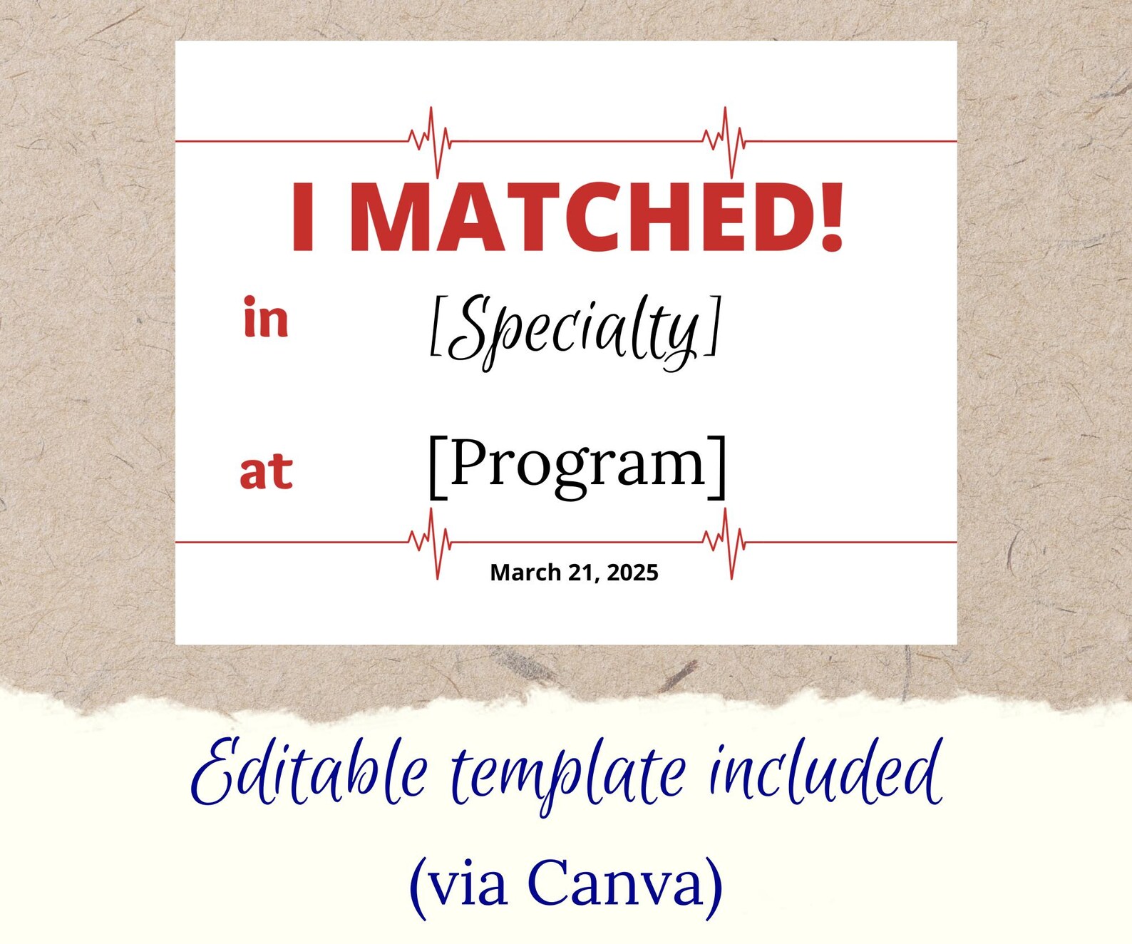 Residency Match Day 2025 Sign "i Matched!" (printable/digital Download ...