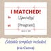 Residency Match Day 2025 Sign "i Matched!" (printable/digital Download ...