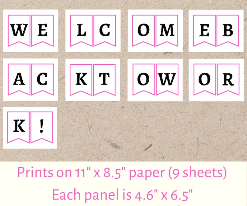 Printable Welcome Back to Work Banner | Printable Welcome Back to ...