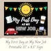Printable My First Day of Work Sign DIY Printable First Day of Work ...
