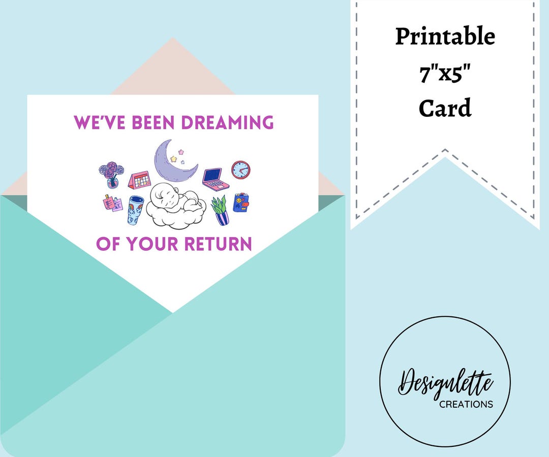 Printable 5x7 Welcome Back From Maternity Leave Card | Funny Printable ...