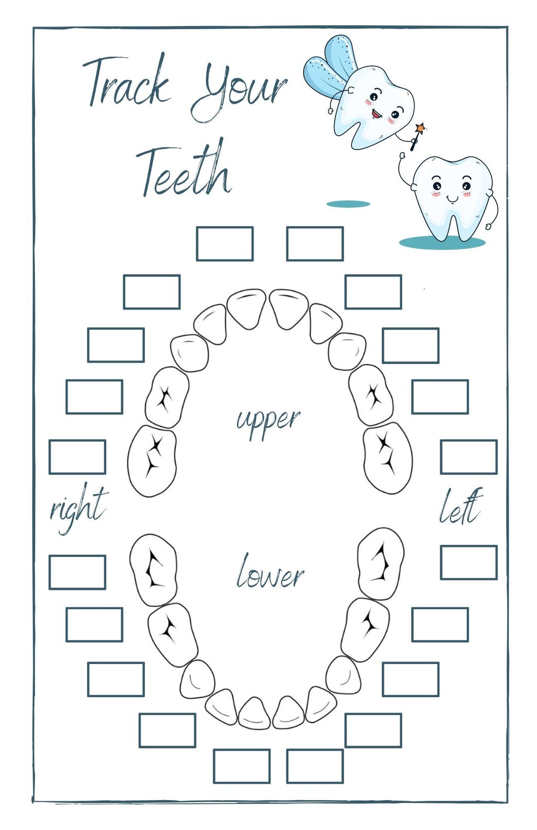 Track Your Teeth Tooth Fairy Sheet - Etsy