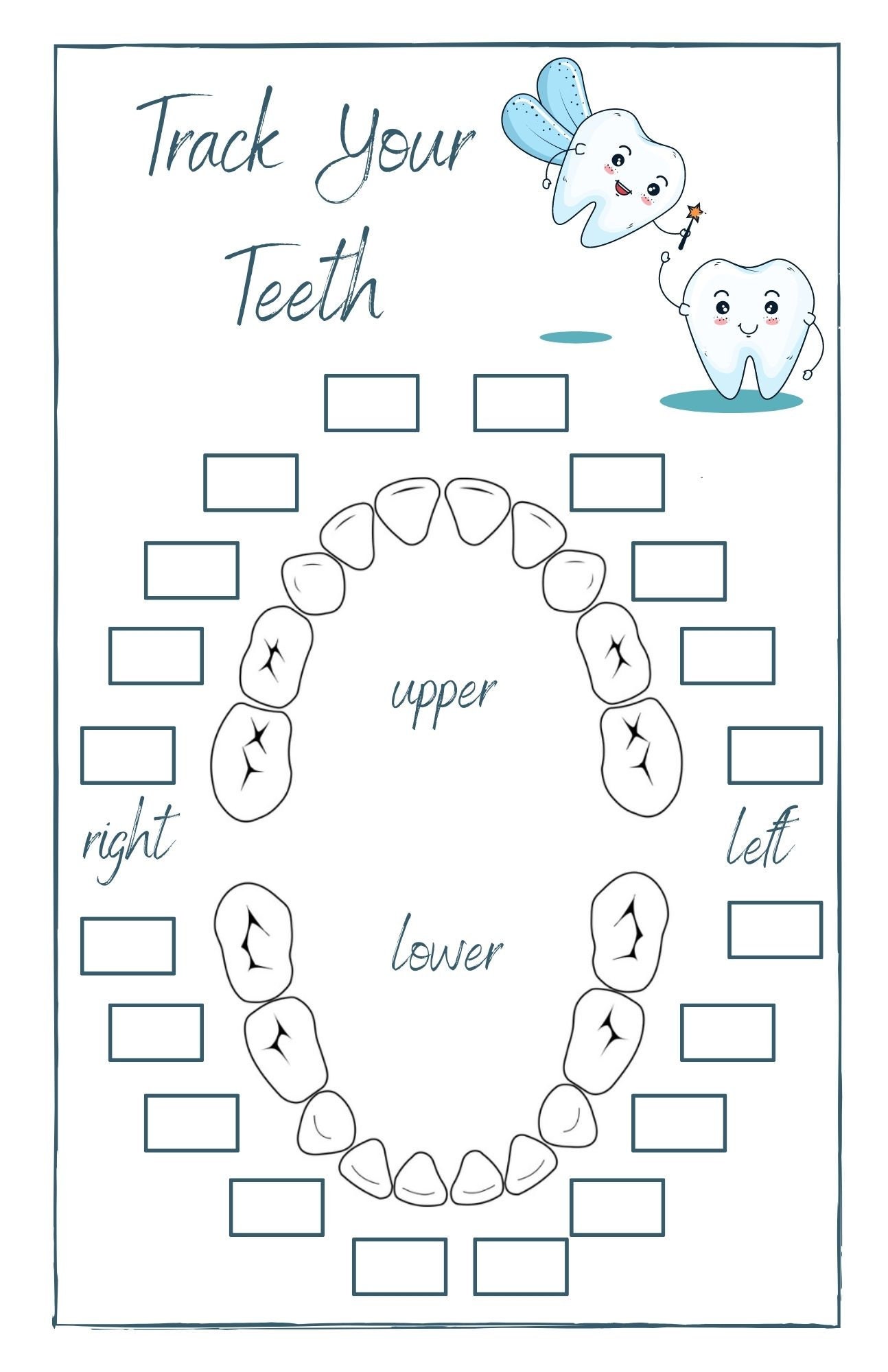 Track Your Teeth Tooth Fairy Sheet - Etsy