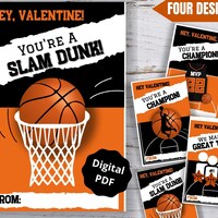 Basketball Valentines Cards, Printable Valentine Cards, Valentine, You ...