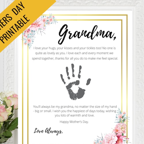 Mother's Day Gift Printable Handprint Crafts From Kids - Etsy