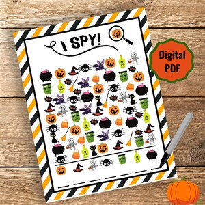 Halloween I Spy Activity, Kids' Halloween Activity, Kid's Halloween ...