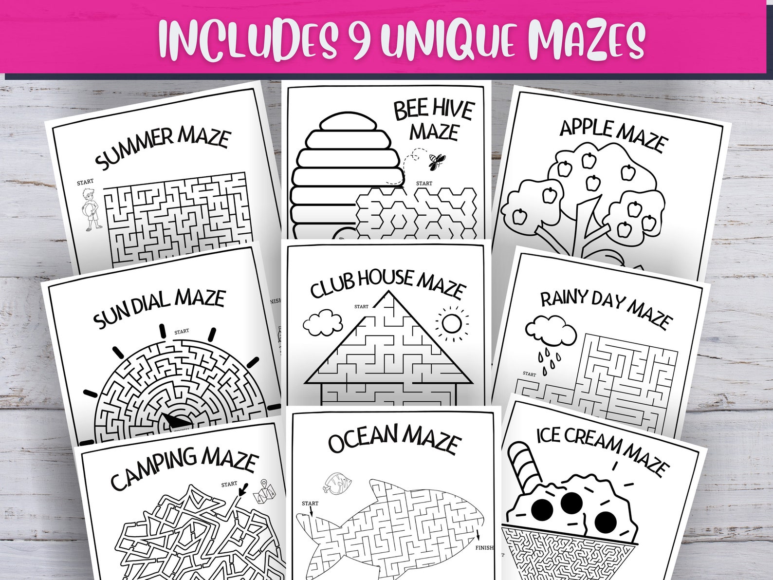 Summer Kids Activity Bundle, Coloring Pages, Games (digital Download ...
