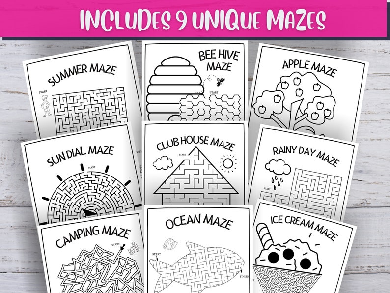 Summer Kids Activity Bundle, Coloring Pages, Games (digital Download ...
