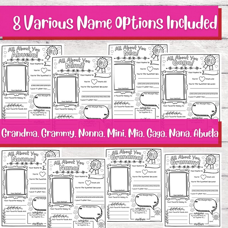 Grandmother's Mother Day Gift All About You Printable - Etsy