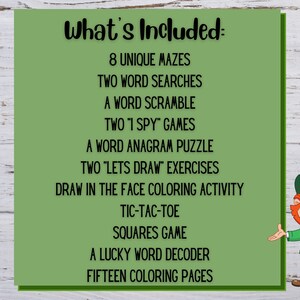 St. Patrick's Day Kids Activity Bundle, Maze, Word Games (digital ...