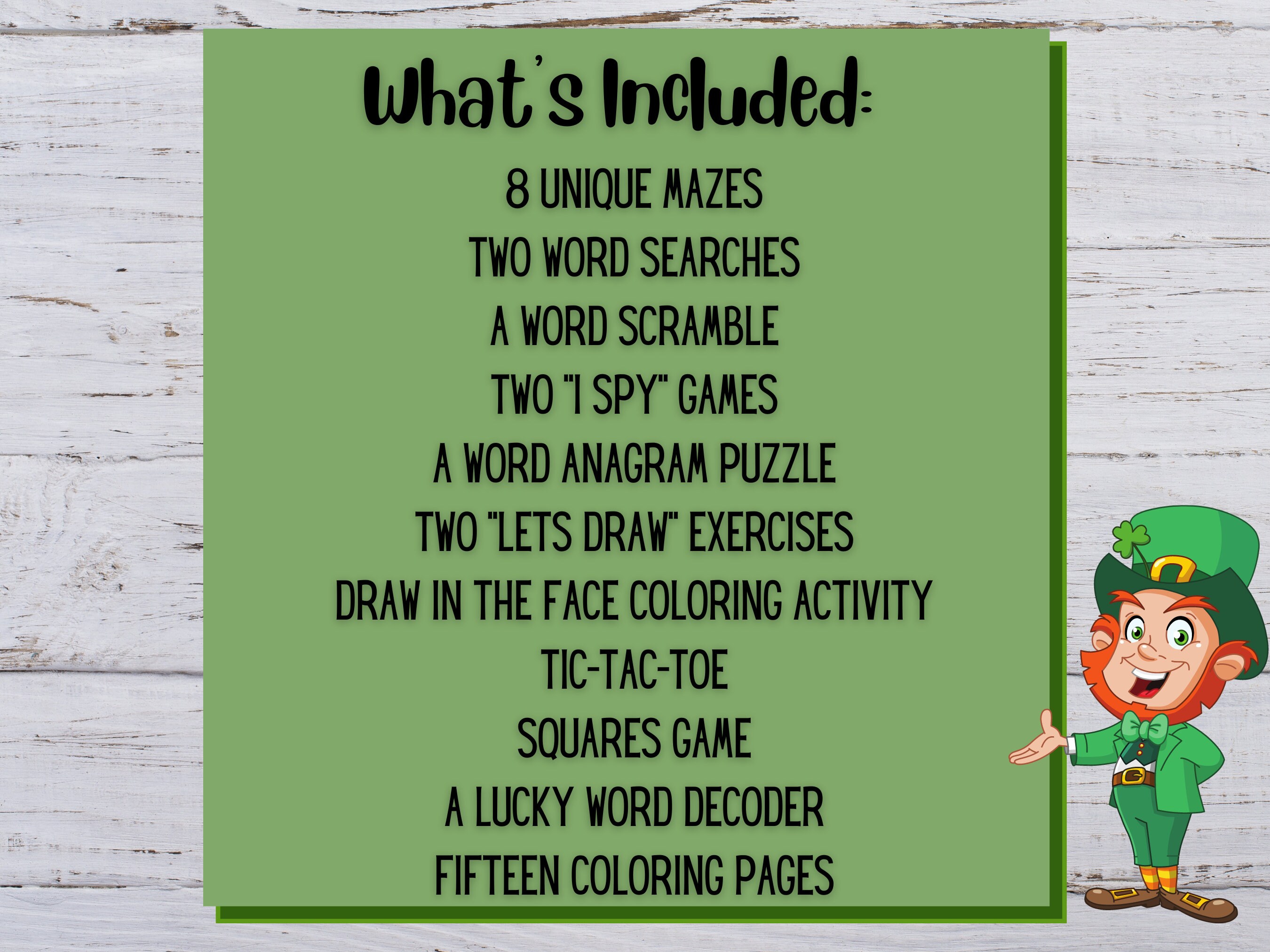 St. Patrick's Day Kids Activity Bundle, Maze, Word Games (digital ...