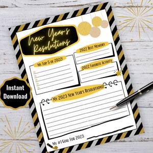 New Year's Resolution Activity, New Year's Eve Activity, Kids' New Year ...