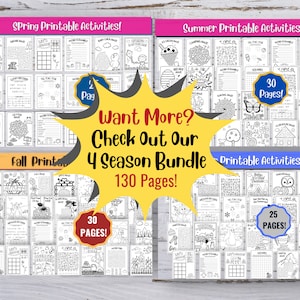 25 Spring Kids Activities, Printable Activity Bundle, Coloring Pages ...