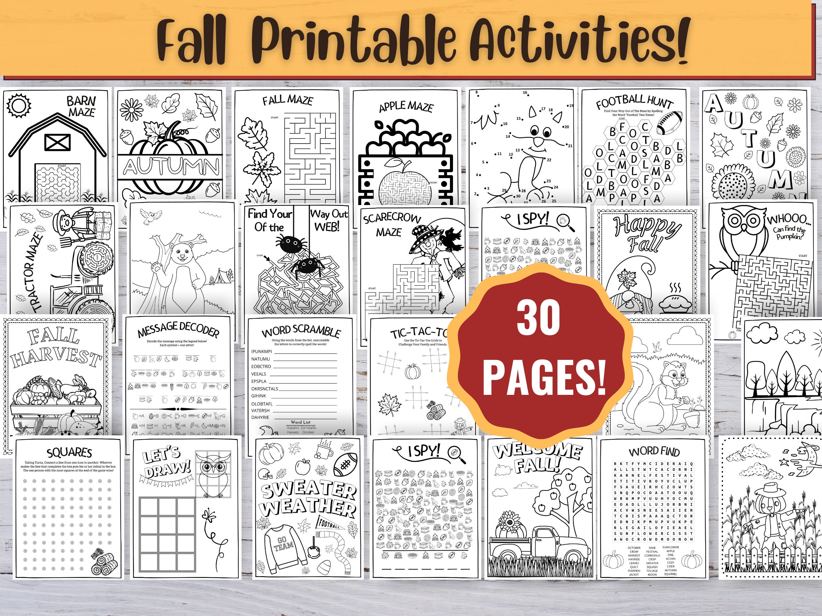 Four Season Kids Activity Bundle, Coloring Pages (digital Download) - Etsy