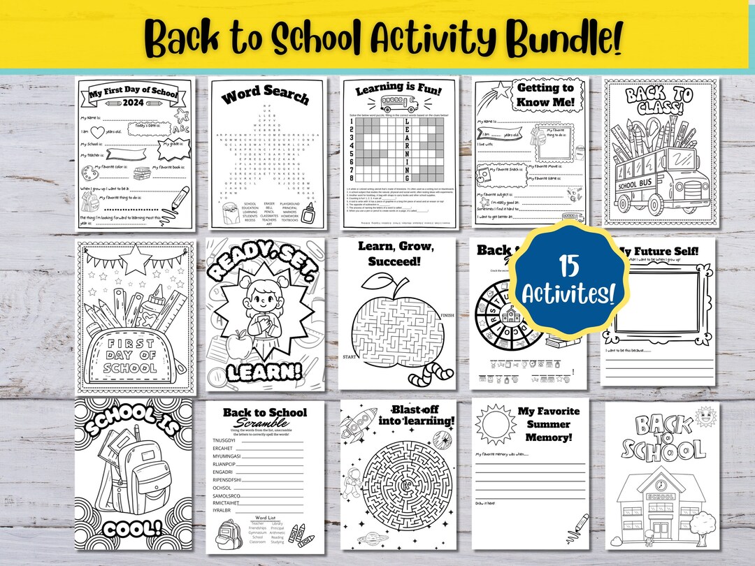 First Day of School Activity Pack, Back to School Classroom Activities ...