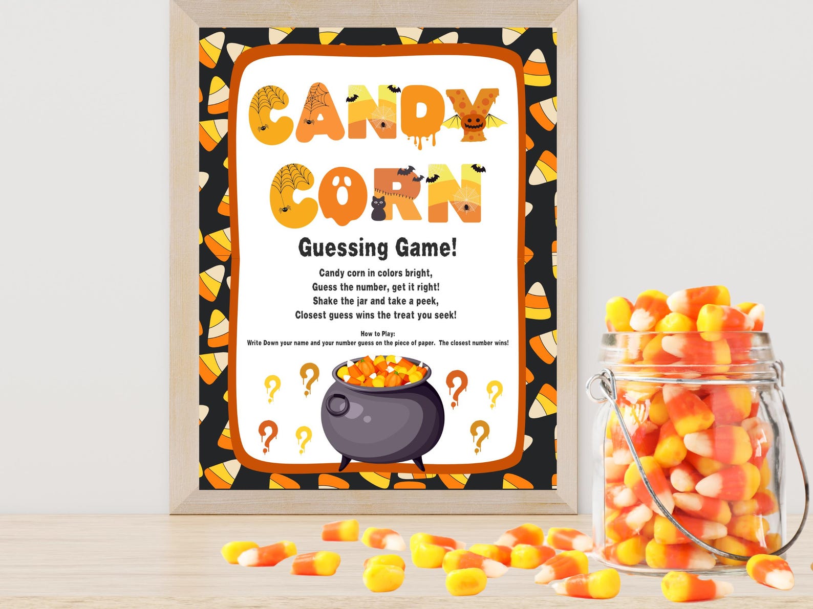 Candy Corn Guessing Game, Halloween Party Activity (printable PDF) - Etsy