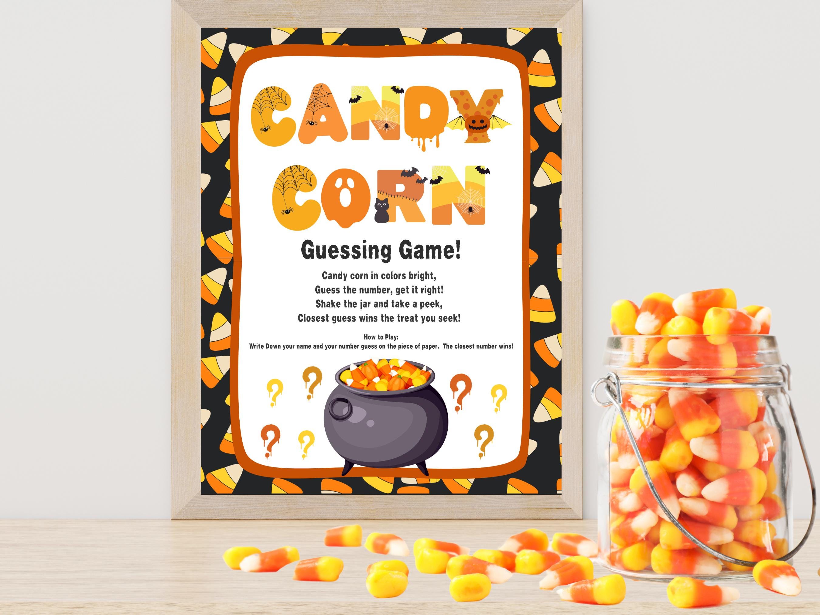 Candy Corn Guessing Game, Halloween Party Activity (printable PDF) - Etsy