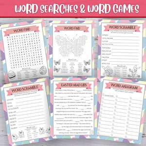 40 Printable Easter Easter Activity Book, Easter Kids Activity, Word ...