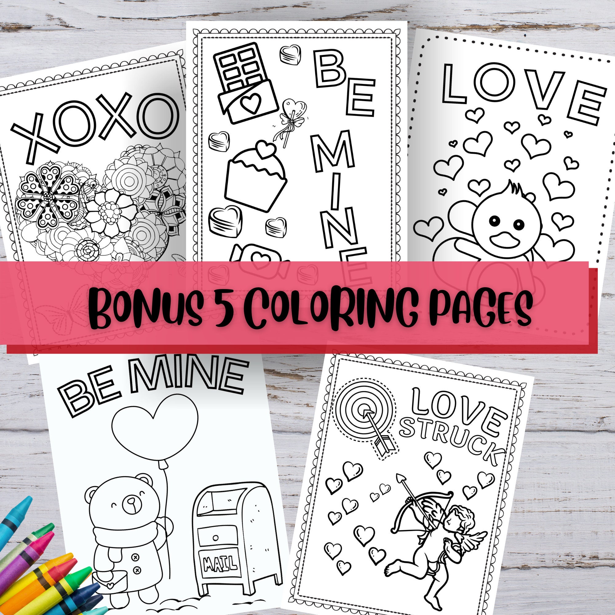 Valentine's Day I Spy Activity Free Coloring Pages - Etsy