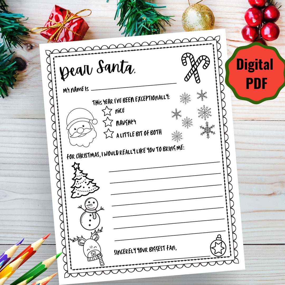 Letter to Santa, Bonus Coloring Pages, Dear Santa, Printable Letter to ...