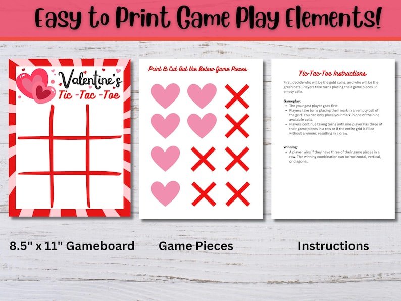 Juego de tres en raya para San Valentín, actividad para fiestas ...