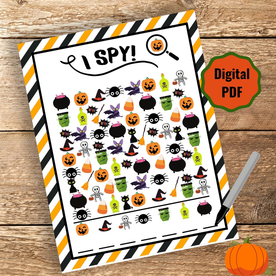 Halloween I Spy Activity, Kids' Halloween Activity, Kid's Halloween ...