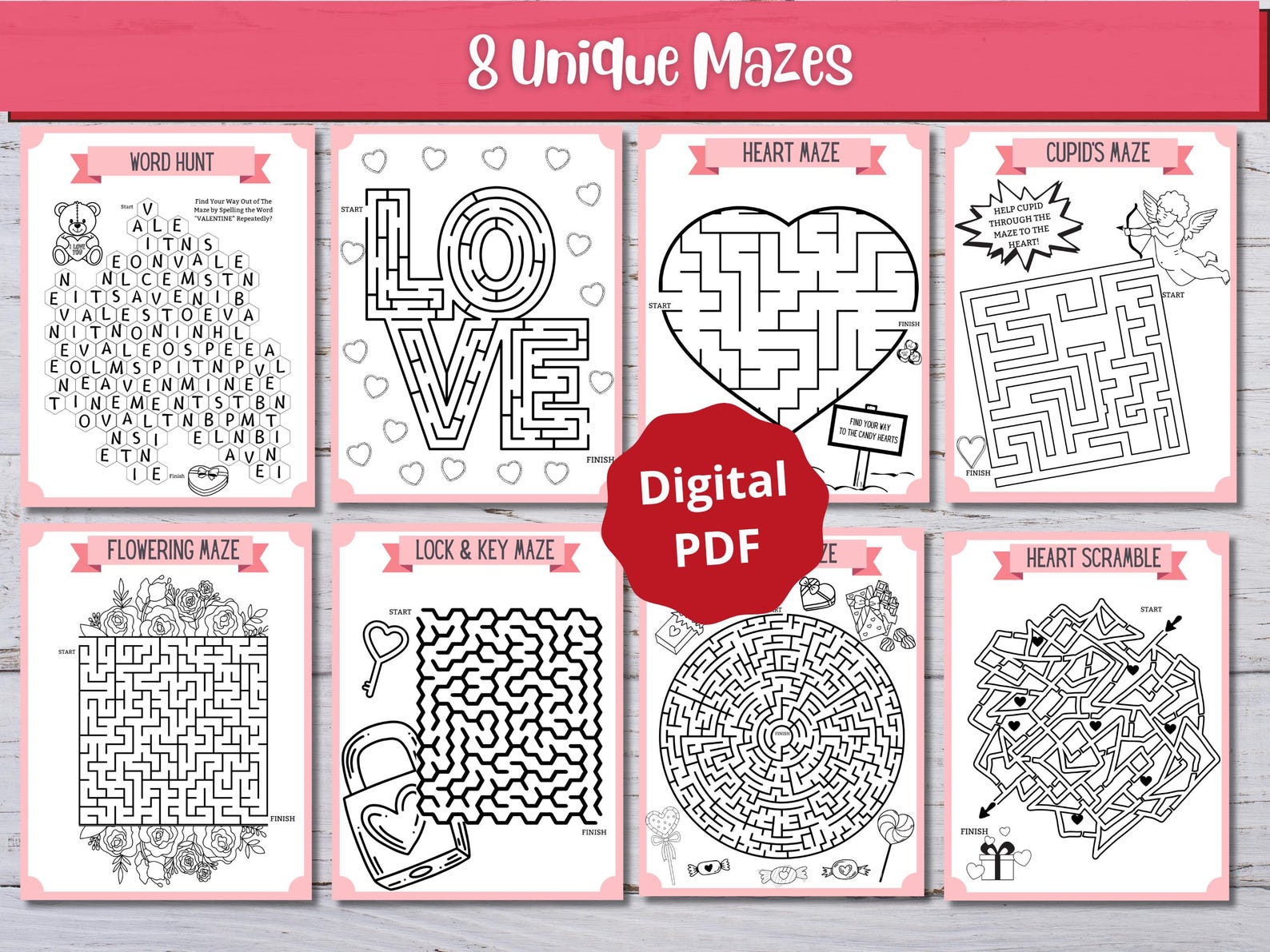 40 Printable Valentine's Day Kid's Activities, Valentine's Game and ...