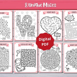 40 Printable Valentine's Day Kid's Activities, Valentine's Day Bundle ...
