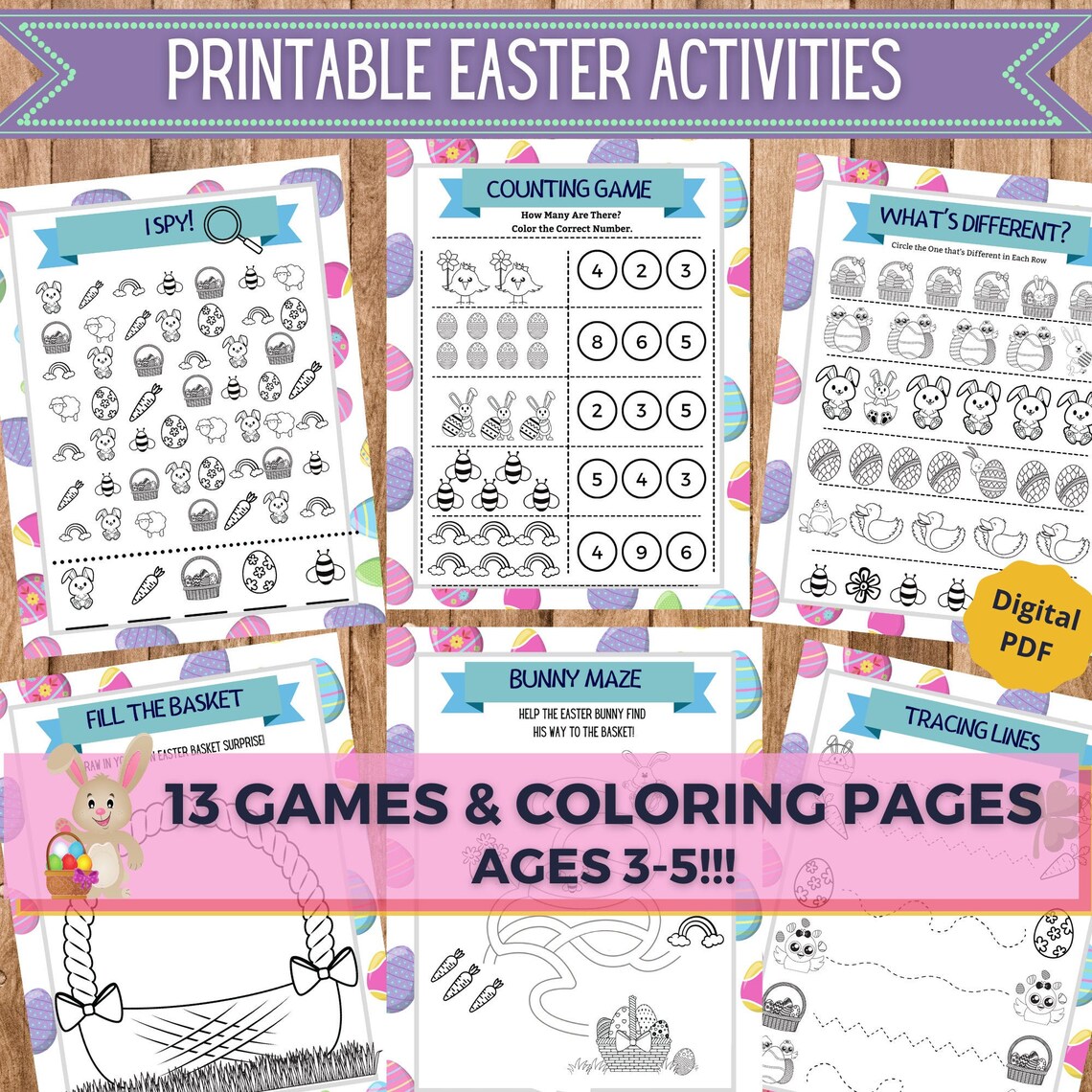 13 Easter Preschool Activities Printable Activity Bundle - Etsy