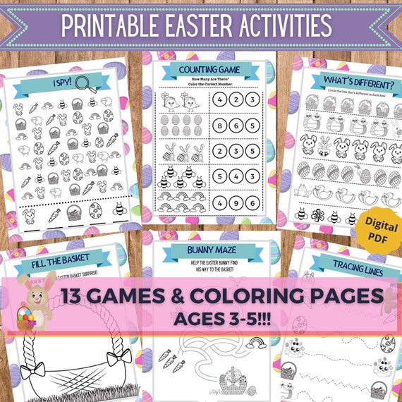 13 Easter Preschool Activities Printable Activity Bundle - Etsy