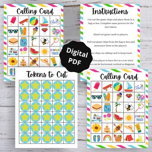 Summer Printable Bingo, 30 Unique Bingo Cards, Kids' Summer Camp ...