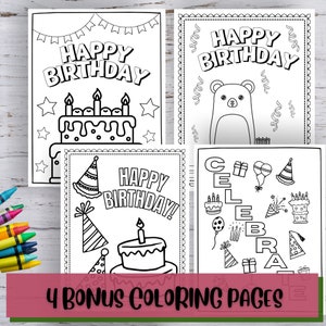 Birthday Bingo Game, 30 Unique Cards, Coloring Pages (printable PDF) - Etsy