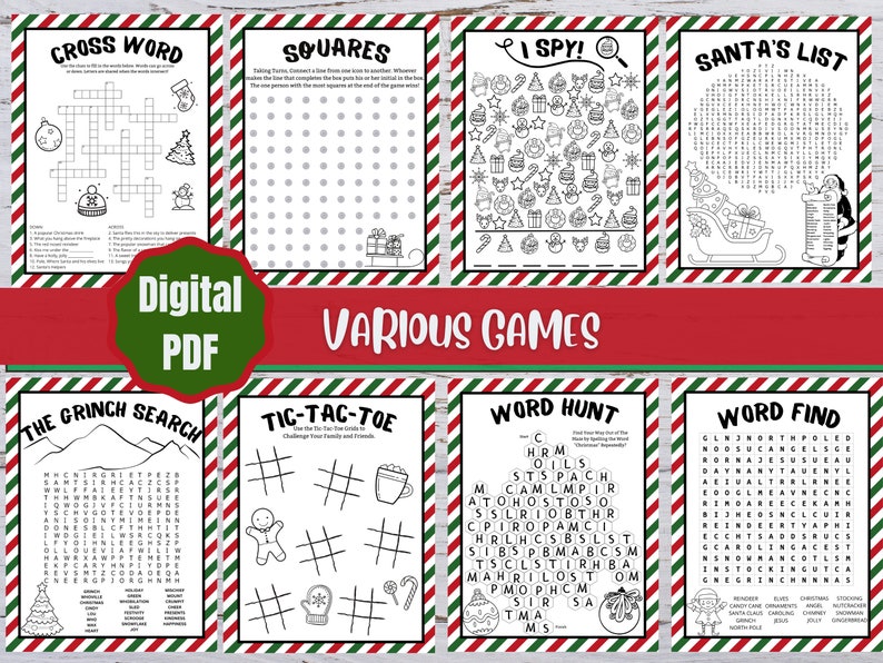 50 Printable Christmas Activities, Christmas Activity Bundle, Kid's ...