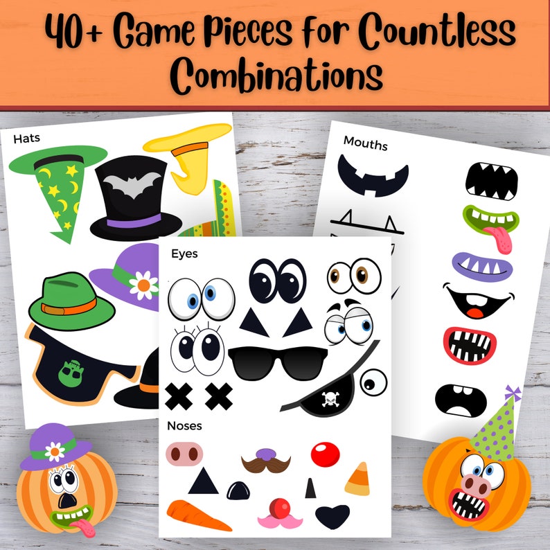 Wacky Pumpkins Halloween Activity Roll a Pumpkin Game Roll a - Etsy