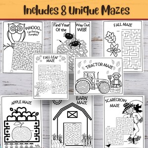 Fall Kids Activity Bundle, Printable Coloring Pages, Games (digital ...
