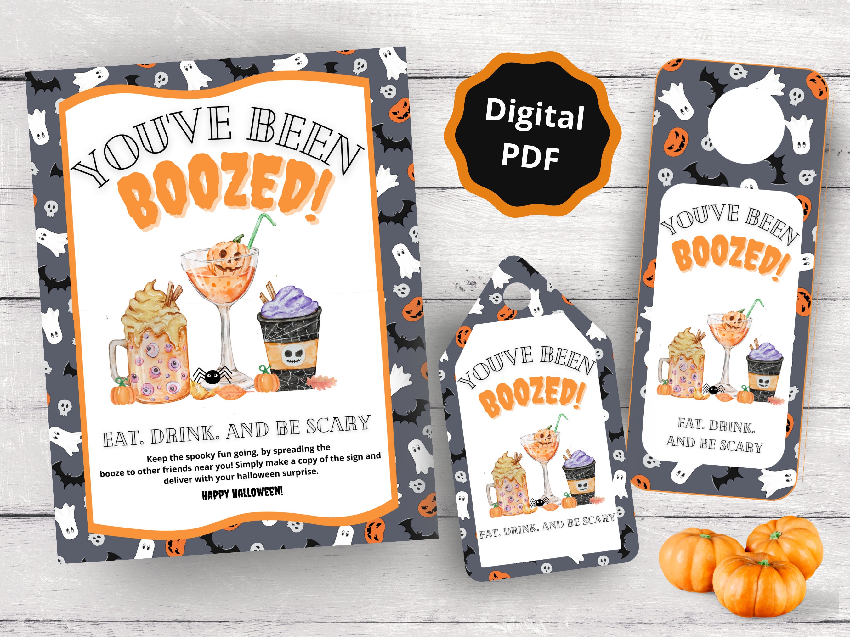 You've Been Boozed Halloween Sign, Gift Tags (digital Print) - Etsy