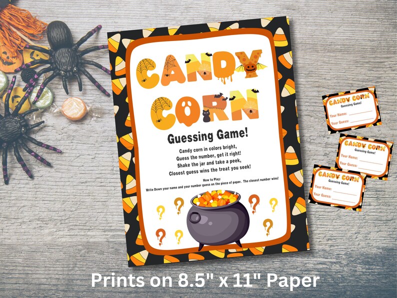 Candy Corn Guessing Game, Halloween Party Activity (printable PDF) - Etsy