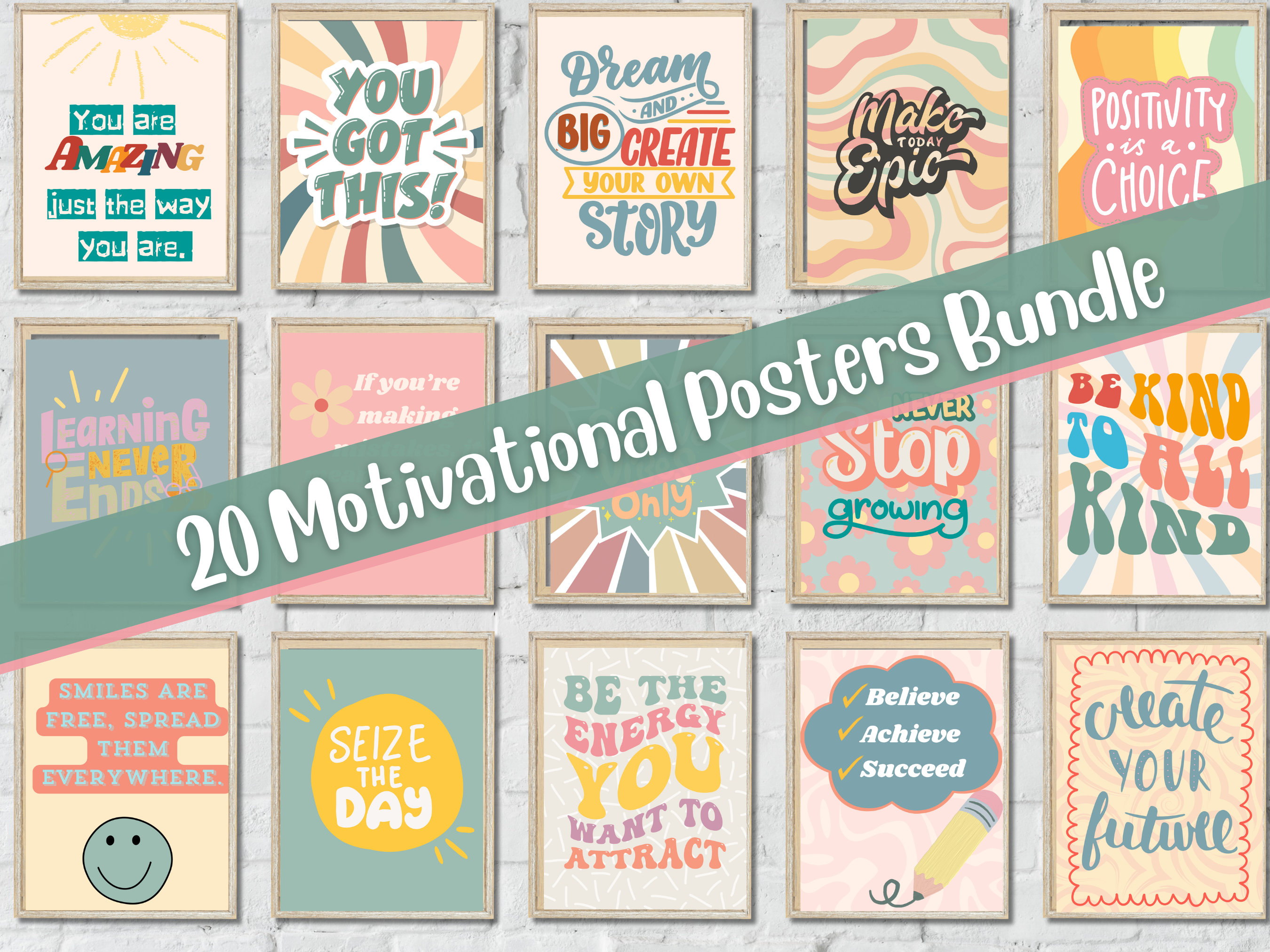 Motivational Classroom Posters, Positive Quotes Art (digital Download ...