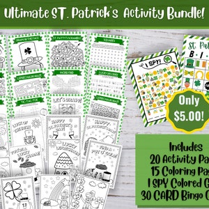 St. Patrick's Day Printable Kids Activity Bundle, St Patricks Day ...