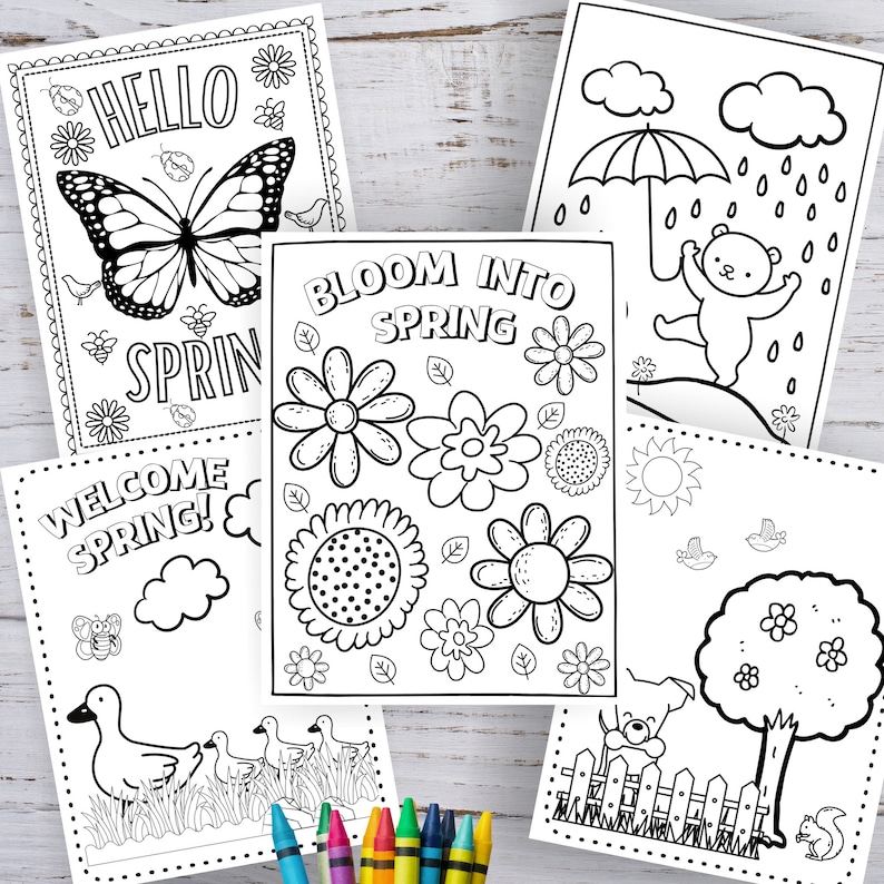 Spring Kids Activity Bundle, Printable Games, Coloring Pages (digital ...