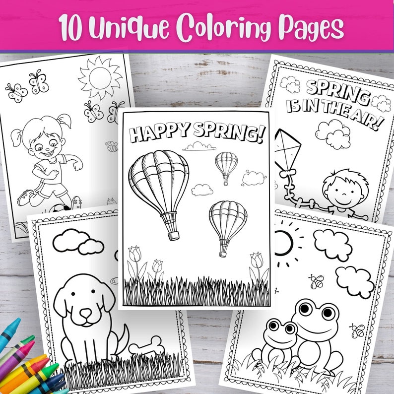 Spring Kids Activity Bundle, Printable Games, Coloring Pages (digital ...
