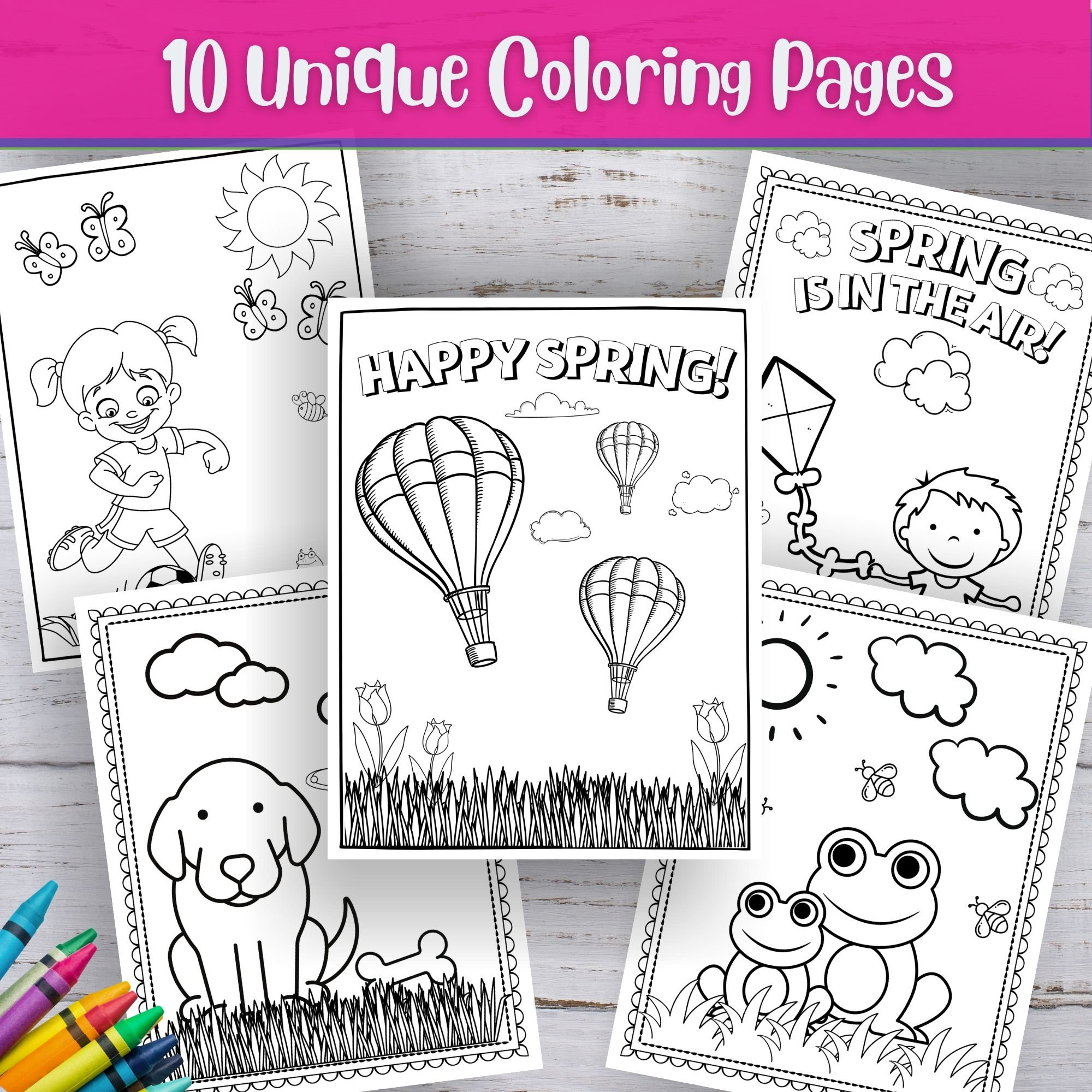 Spring Kids Activity Bundle, Printable Games, Coloring Pages (digital ...