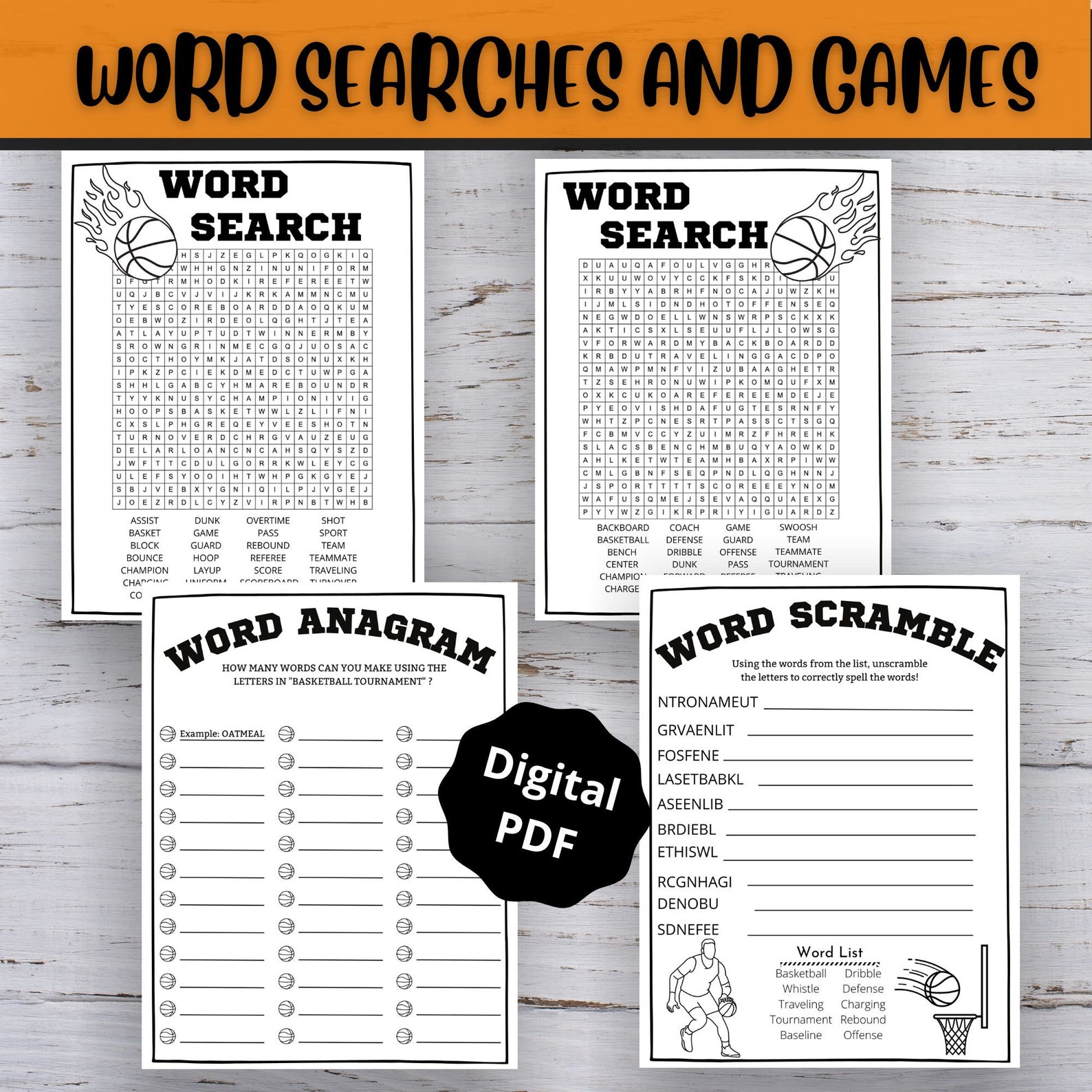 20 Printable Basketball Activities Basketball Party Games - Etsy
