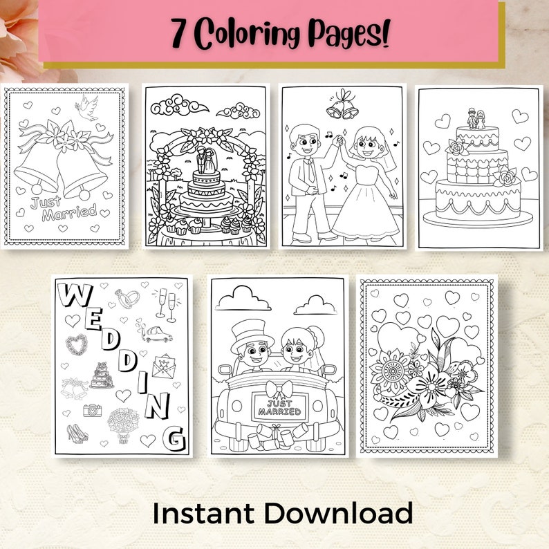 24 Page Kids' Wedding Activity Booklet, Kid's Wedding Activity Book ...