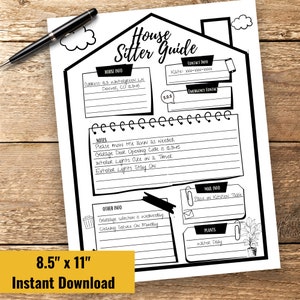 House Sitter Instructions, House Sitter Guide, House Sitter Information ...