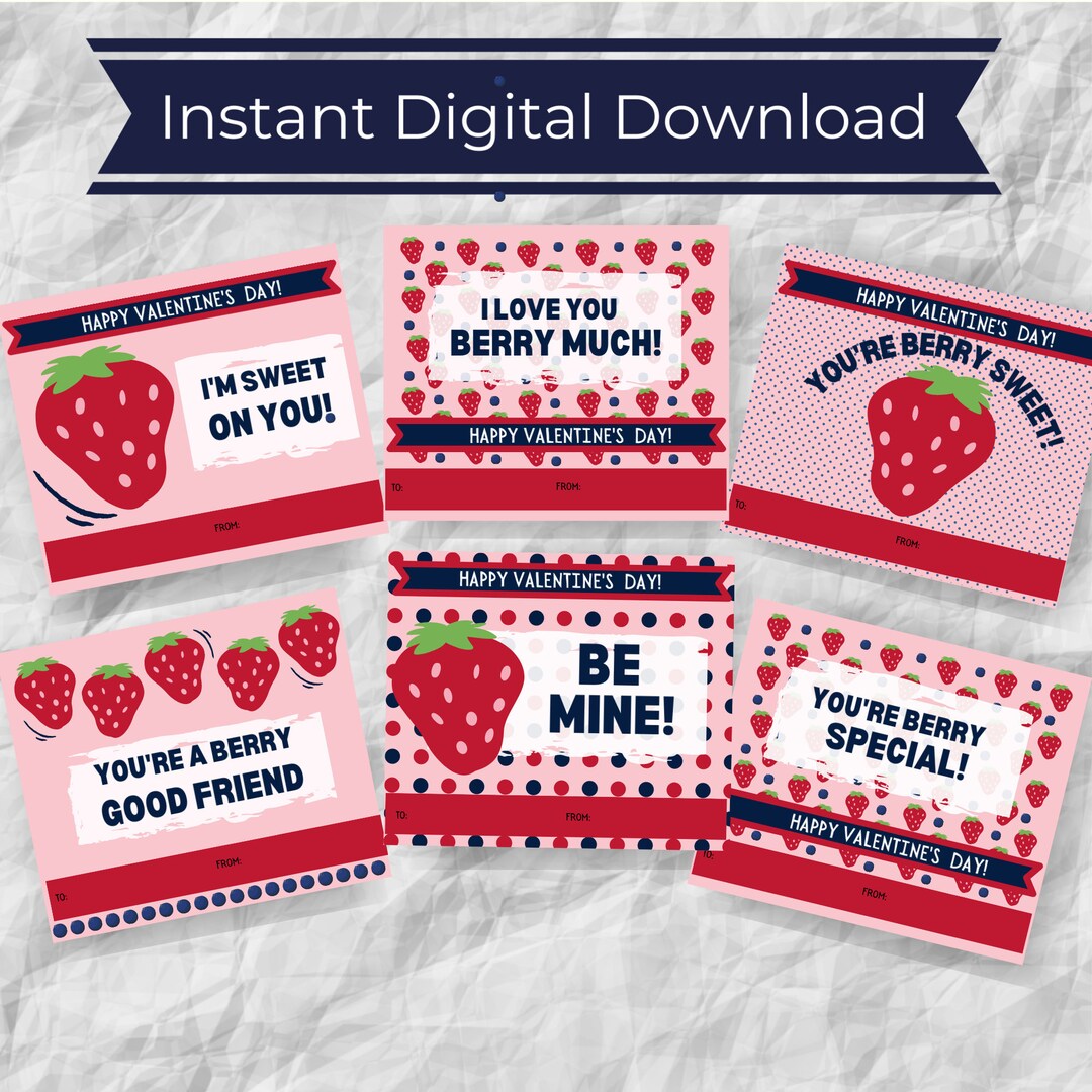 Adorable Berry Valentines, FREE Teacher Valentine, Classroom Valentines ...