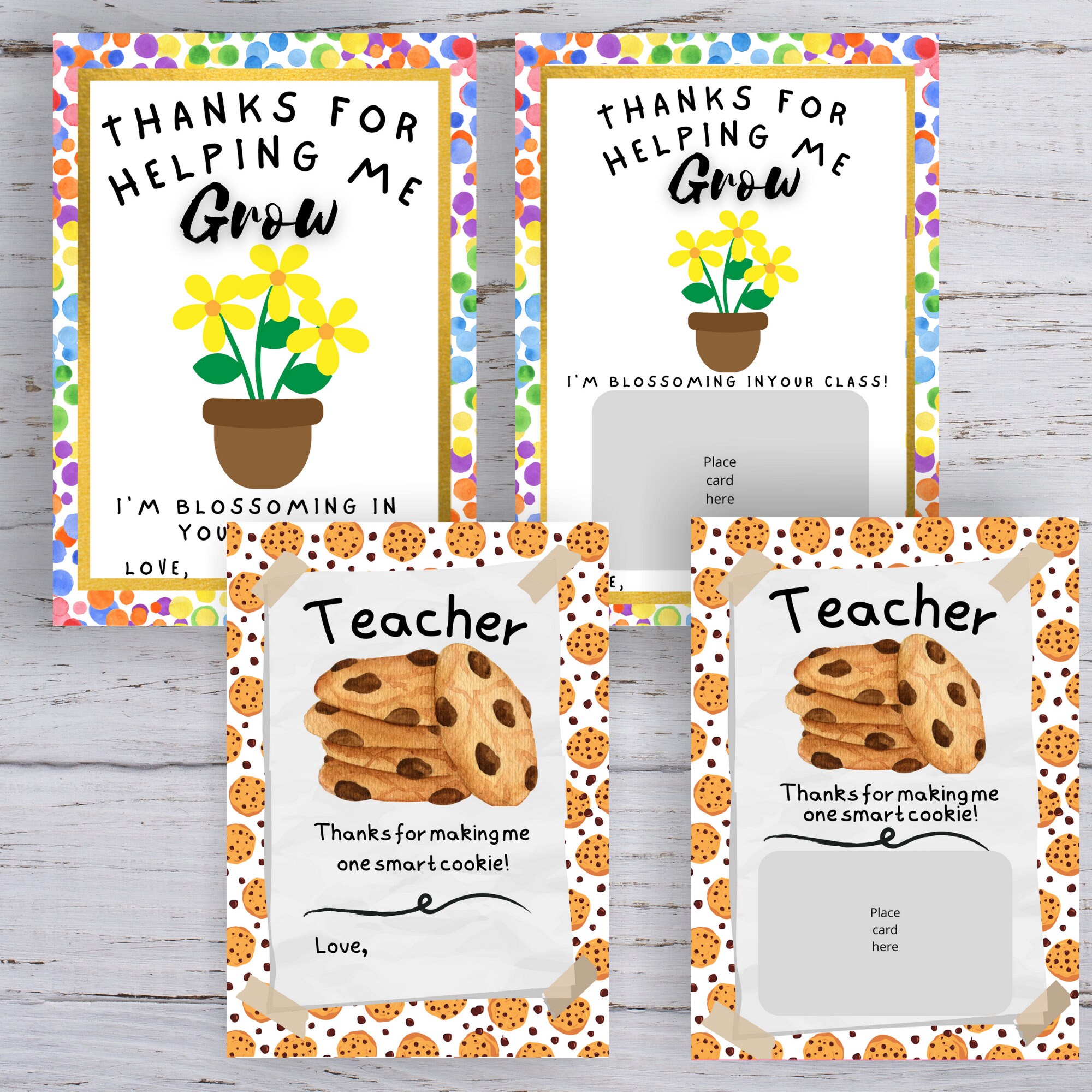 Teacher Appreciation Week Cards Gift Card Holder Printable - Etsy