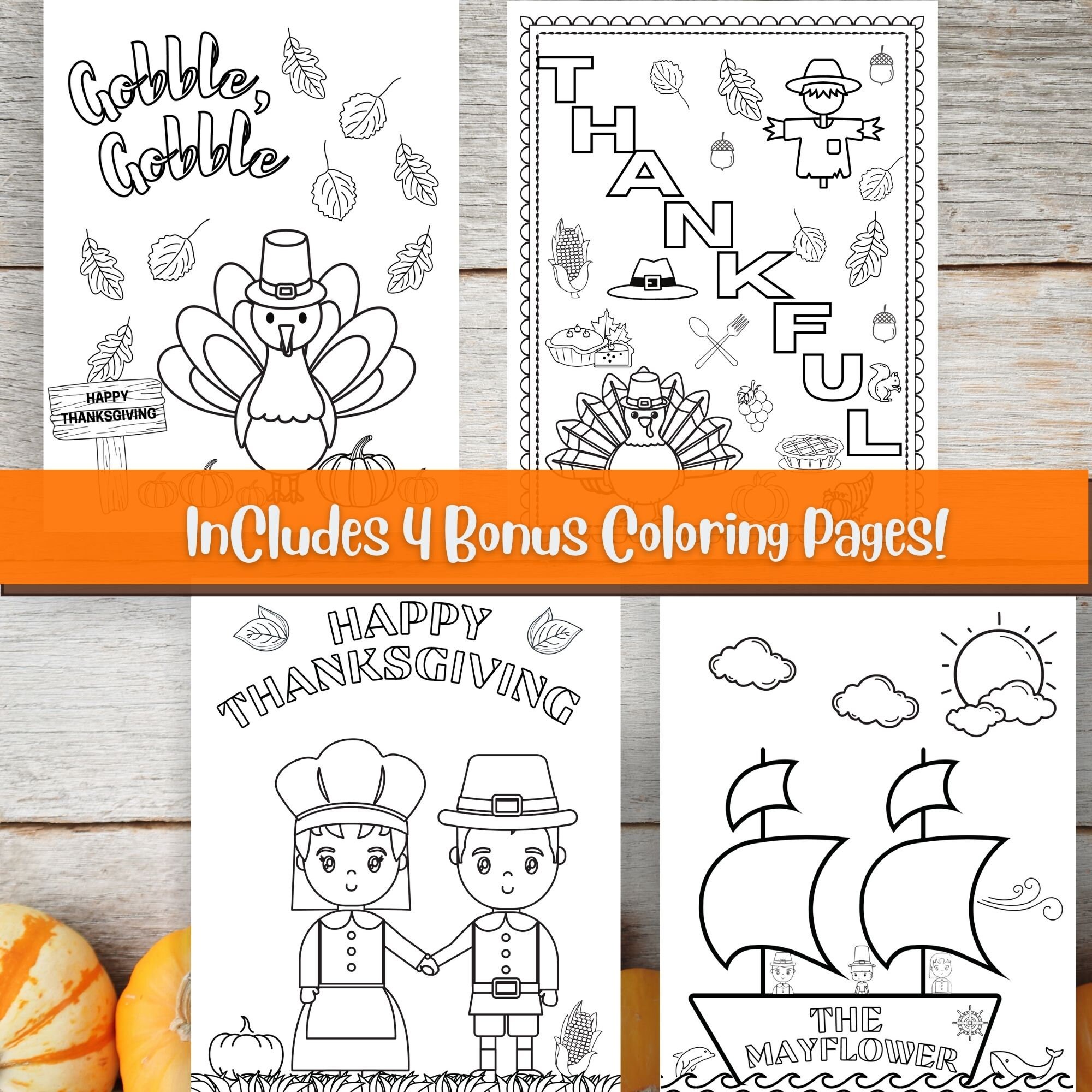 Thanksgiving I Spy Game, Kids Activity, Coloring Pages (digital PDF) - Etsy