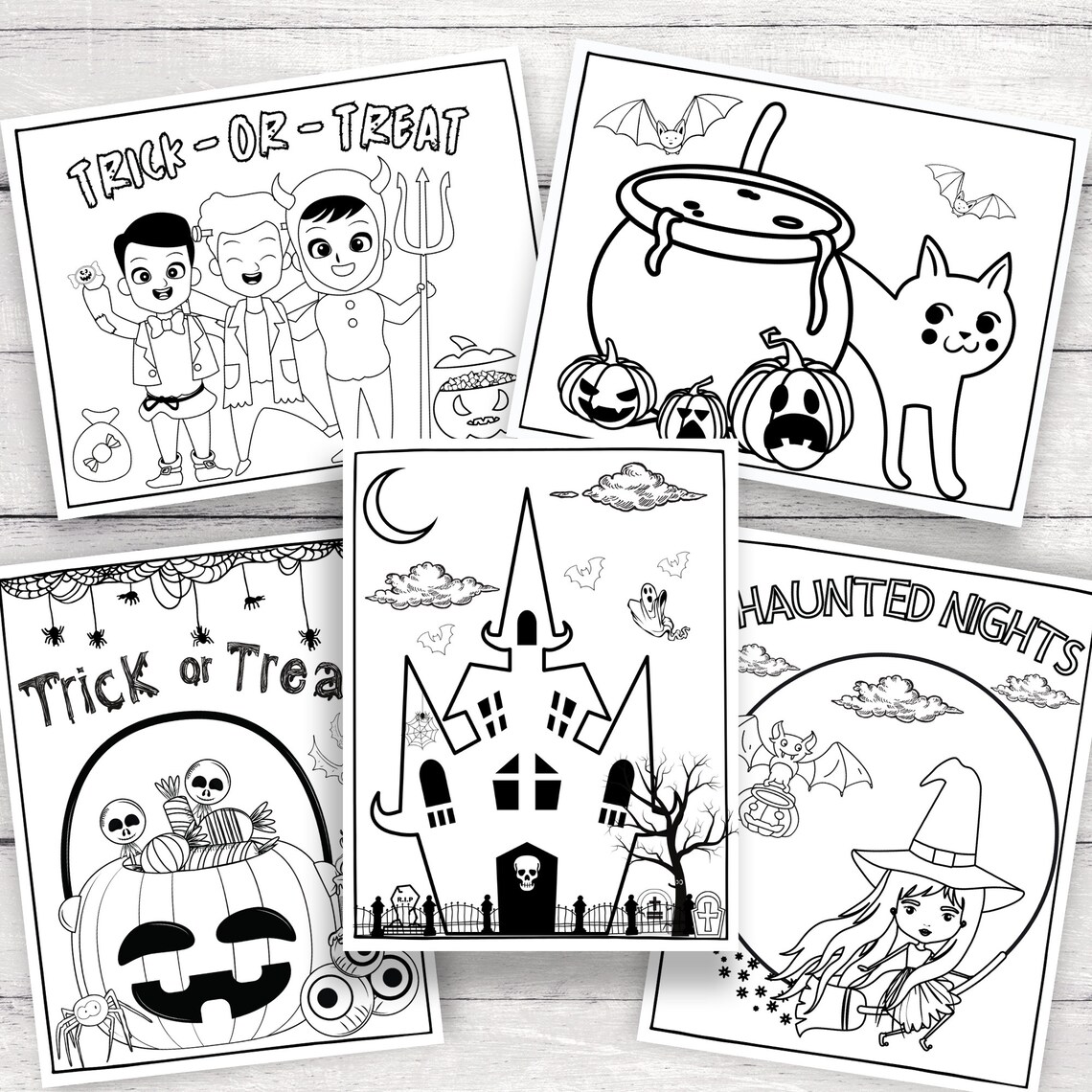 10 Halloween Coloring Pages Printable Kids Halloween - Etsy